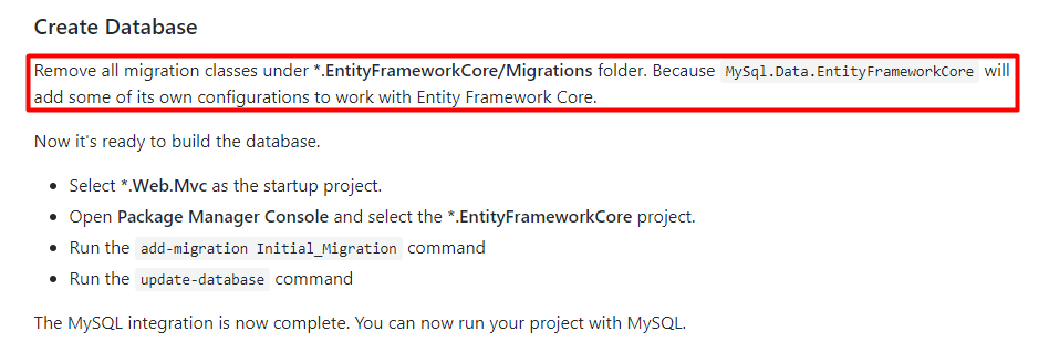 Update EF Core MySql Integration document · Issue #4007 · aspnetboilerplate/aspnetboilerplate ...