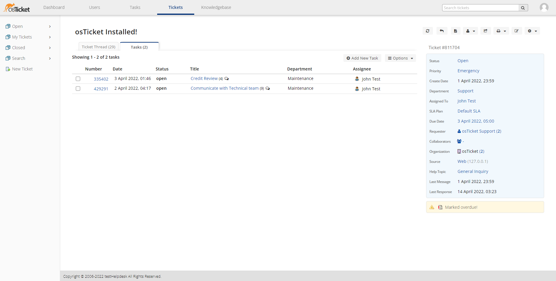 OSTicket 1.16.2 - Staff Control Panel cleaner UI, navigation sidebar ...