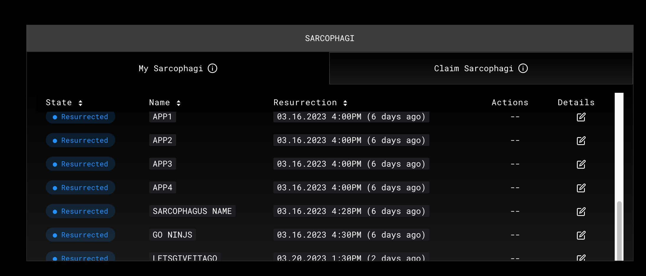 Minor: Set minheight for dashboard sarcophagi container · Issue #380 · sarcophagus-org ...