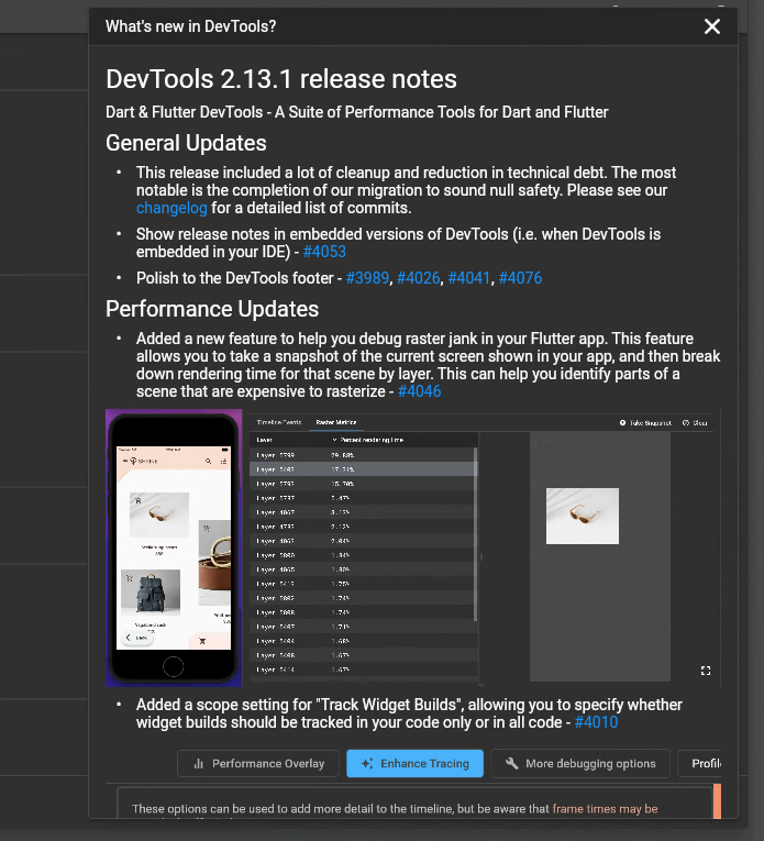 Release Notes Viewer Is No Longer Scrollable · Issue 4141 · Flutterdevtools · Github