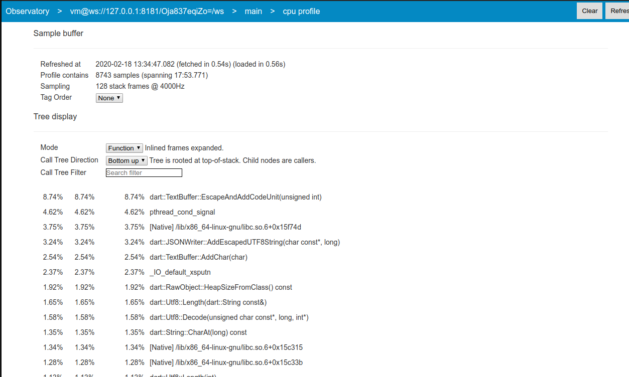Consider Adding The Last Refresh Time To The Cpu Profile Stats · Issue 5382 · Flutter Devtools