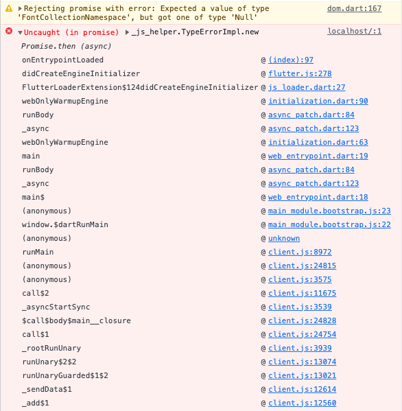 Canvaskit exception for DevTools web app · Issue #5554 · flutter ... Canvaskit exception for DevTools web app · Issue #5554 · flutter ...