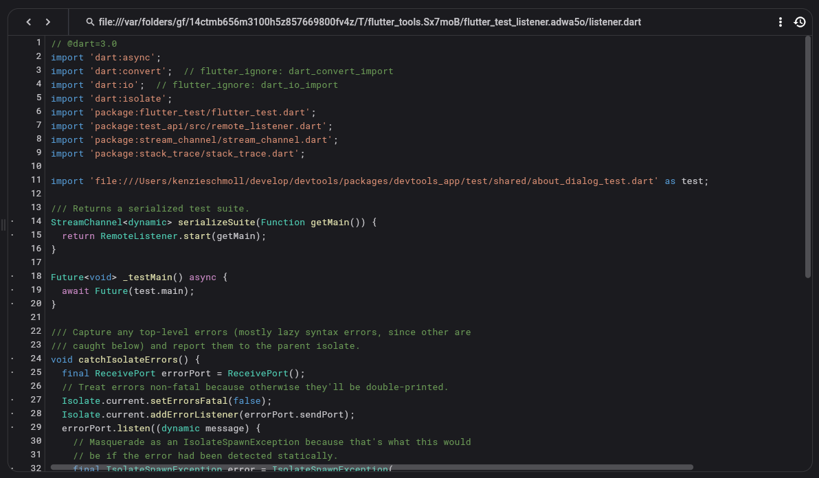 Debugger Doesnt Open Test File By Default When Debugging A Test · Issue 5748 · Flutter