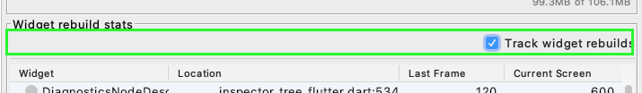 "Track widget rebuilds" selection area needs to be restricted to checkbox only · Issue #4254 ...