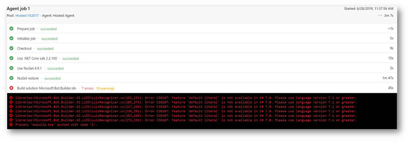 Build fails when using Visual Studio 2017 · Issue #2148 · microsoft/botbuilder-dotnet · GitHub
