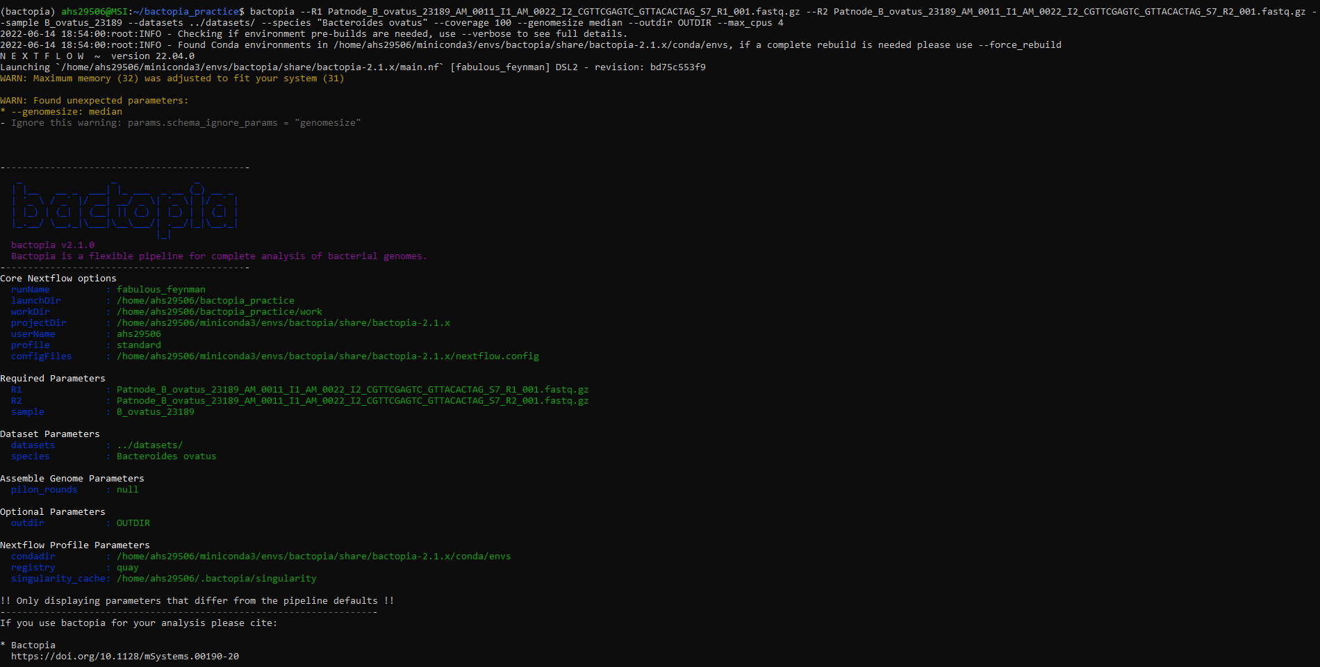 Having trouble loading in my R1 and R2 reads for genome assembly ...