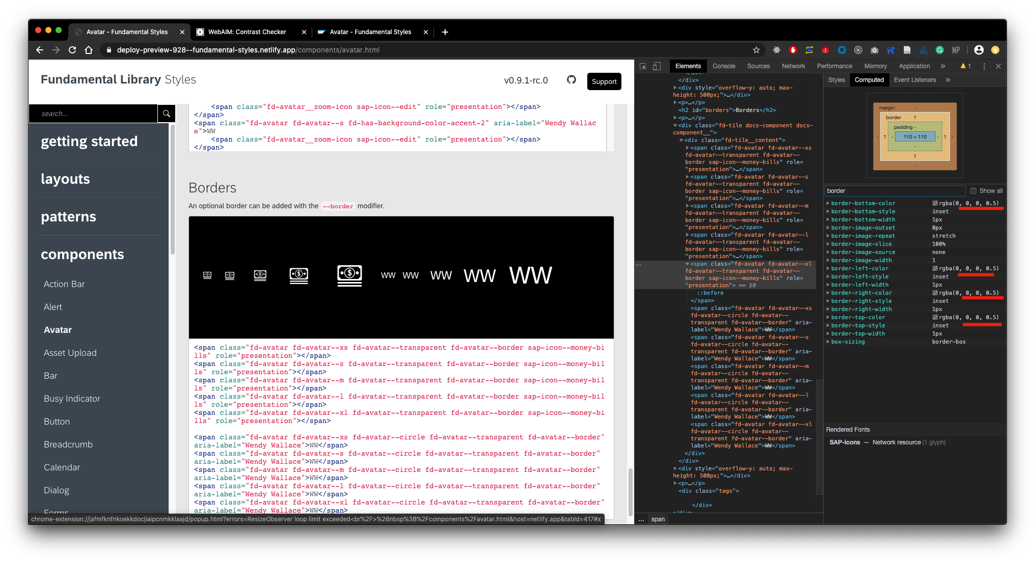 'High Contrast Black' theme Avatar (Borders) border color · Issue #1000 ...