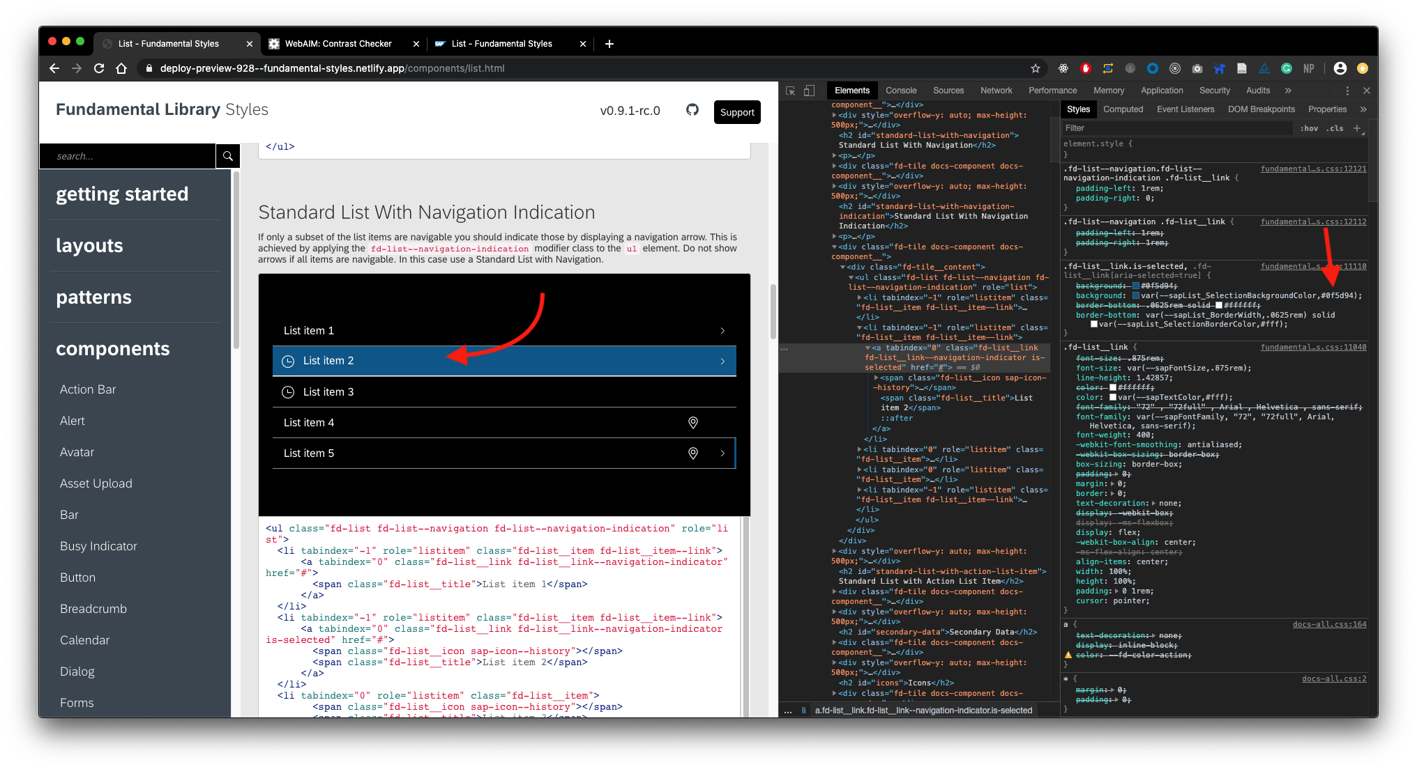 'High Contrast Black' theme List WCAG AAA contrast compliance · Issue ...