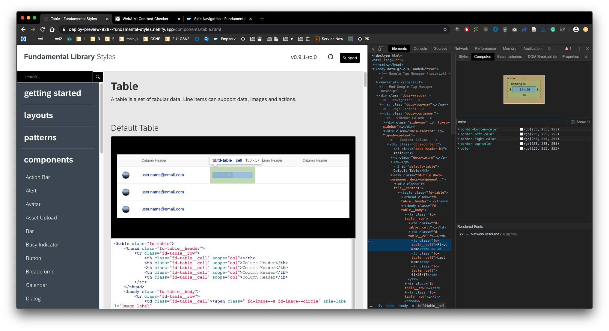 'High Contrast Black' theme Table same text and background color ...