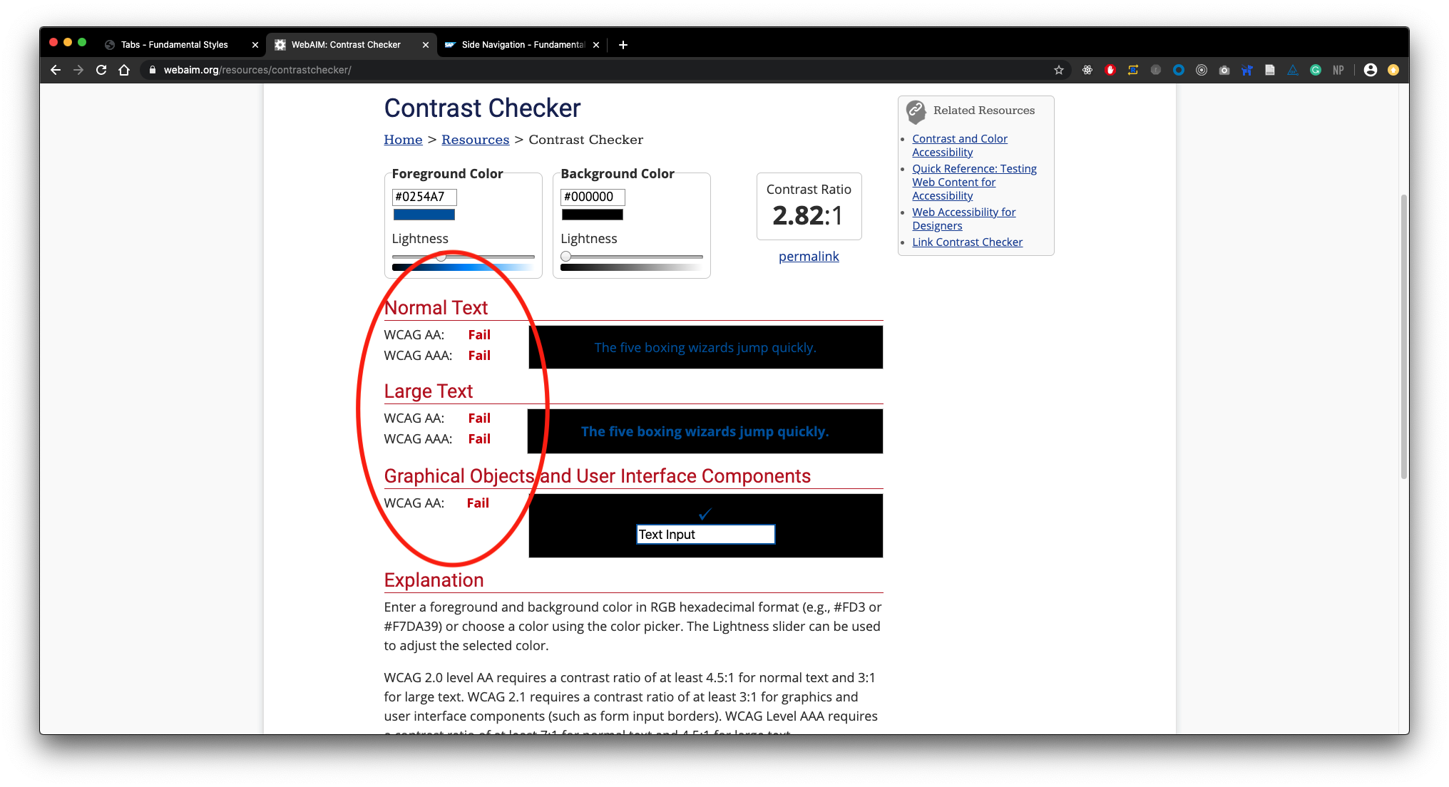 'High Contrast Black' theme Tabs selected text color contrast · Issue ...