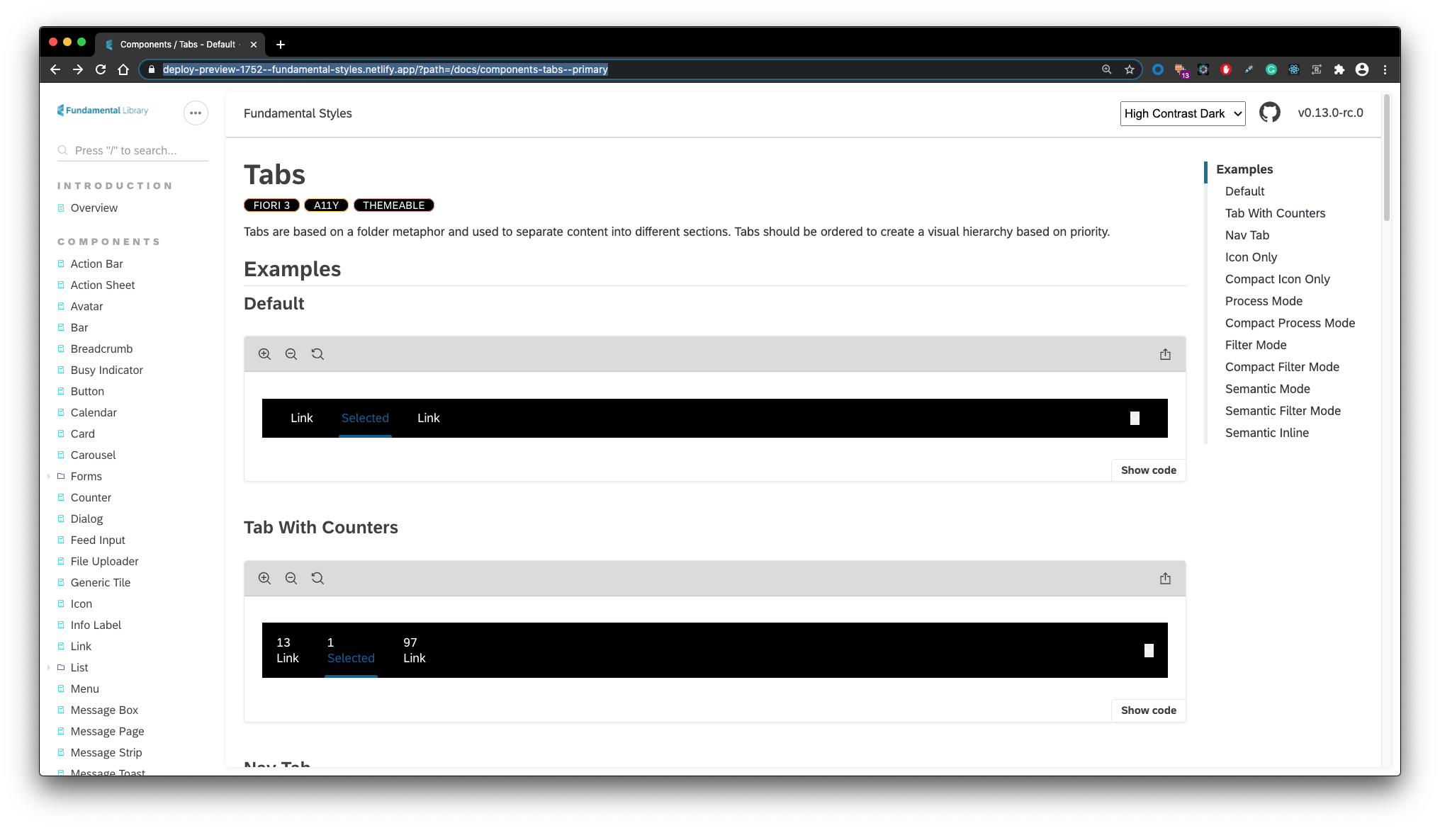 'High Contrast Black' theme Tabs selected text color contrast · Issue ...