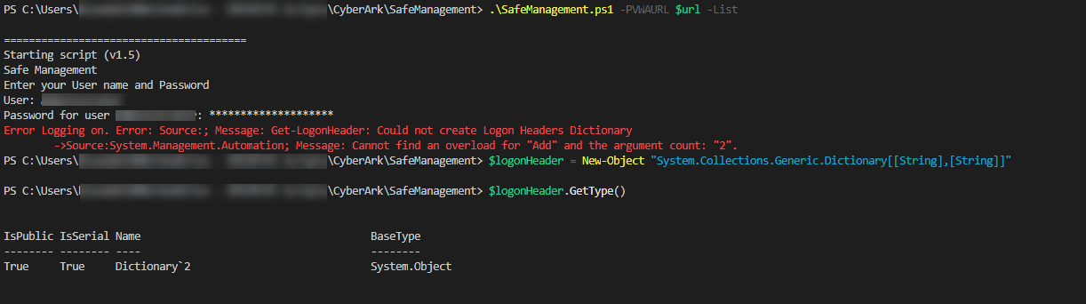 Cannot Find an Overload for Add · Issue #100 · cyberark/epv-api-scripts · GitHub