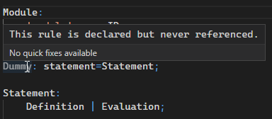 Add dummy rules highlighting · Issue #265 · eclipse-langium/langium · GitHub