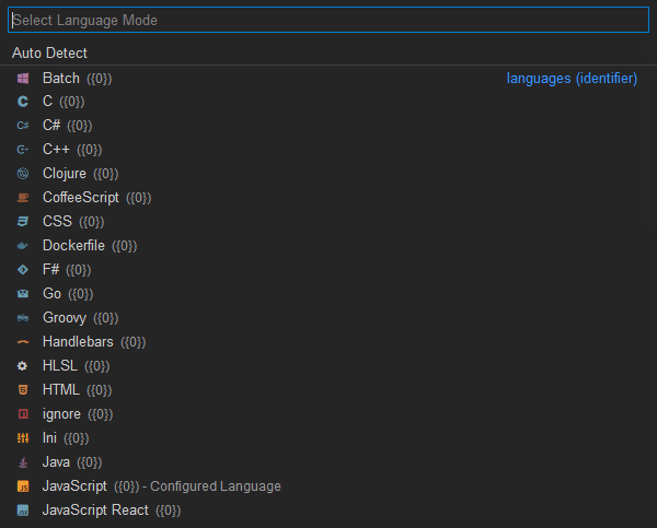 Incorrect localization calls for language quick pick and space/tabs ...