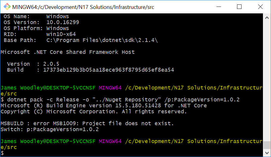dotnet pack PackageVersion fails when using short form of /property (/p:PackageVersion) · Issue ...