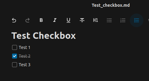 The text after a check box is set to strike through when the check box ...