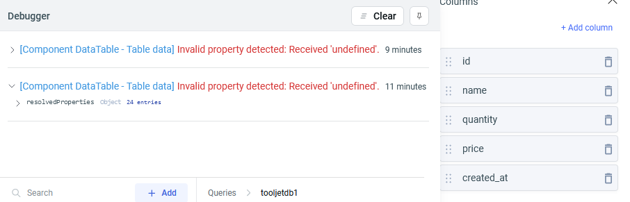 Invalid Property Detected Received Undefined · Issue 6463 · Tooljettooljet · Github