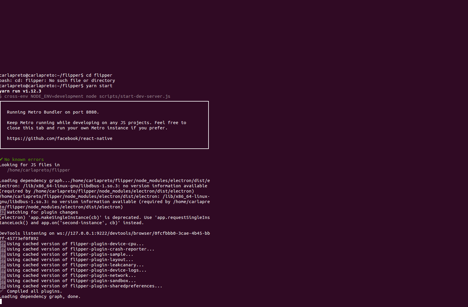 Ubuntu 16.04 Stuck on Loading dependency graph, done. · Issue #342 · facebook/flipper · GitHub