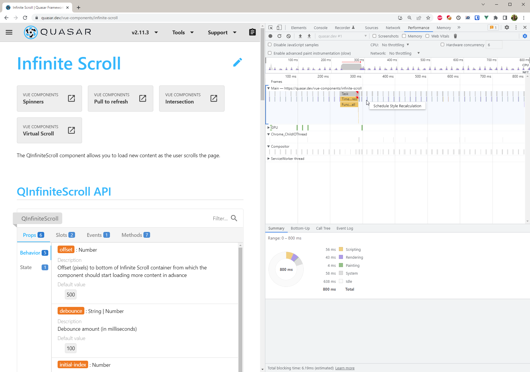 Infinite scroll keeps recalculating style (in both v1 and v2) · Issue #15094 · quasarframework ...