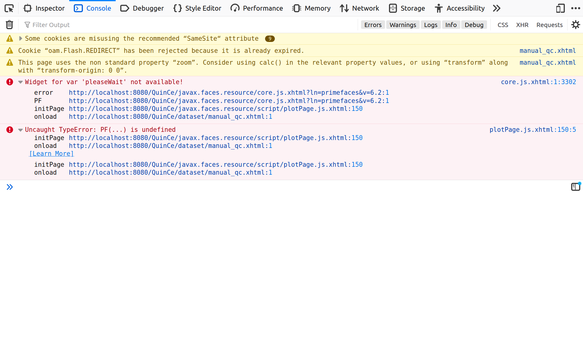 QC-page not loading on first try · Issue #1855 · quince-science/QuinCe · GitHub