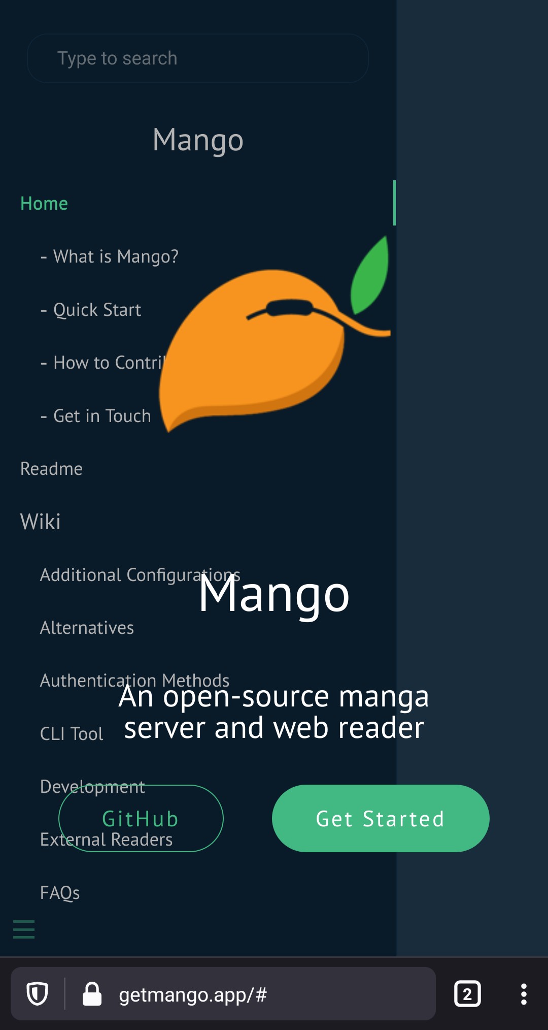 [Bug Report] Responsive View for Menu on Website is Broken · Issue #199 · getmango/Mango · GitHub