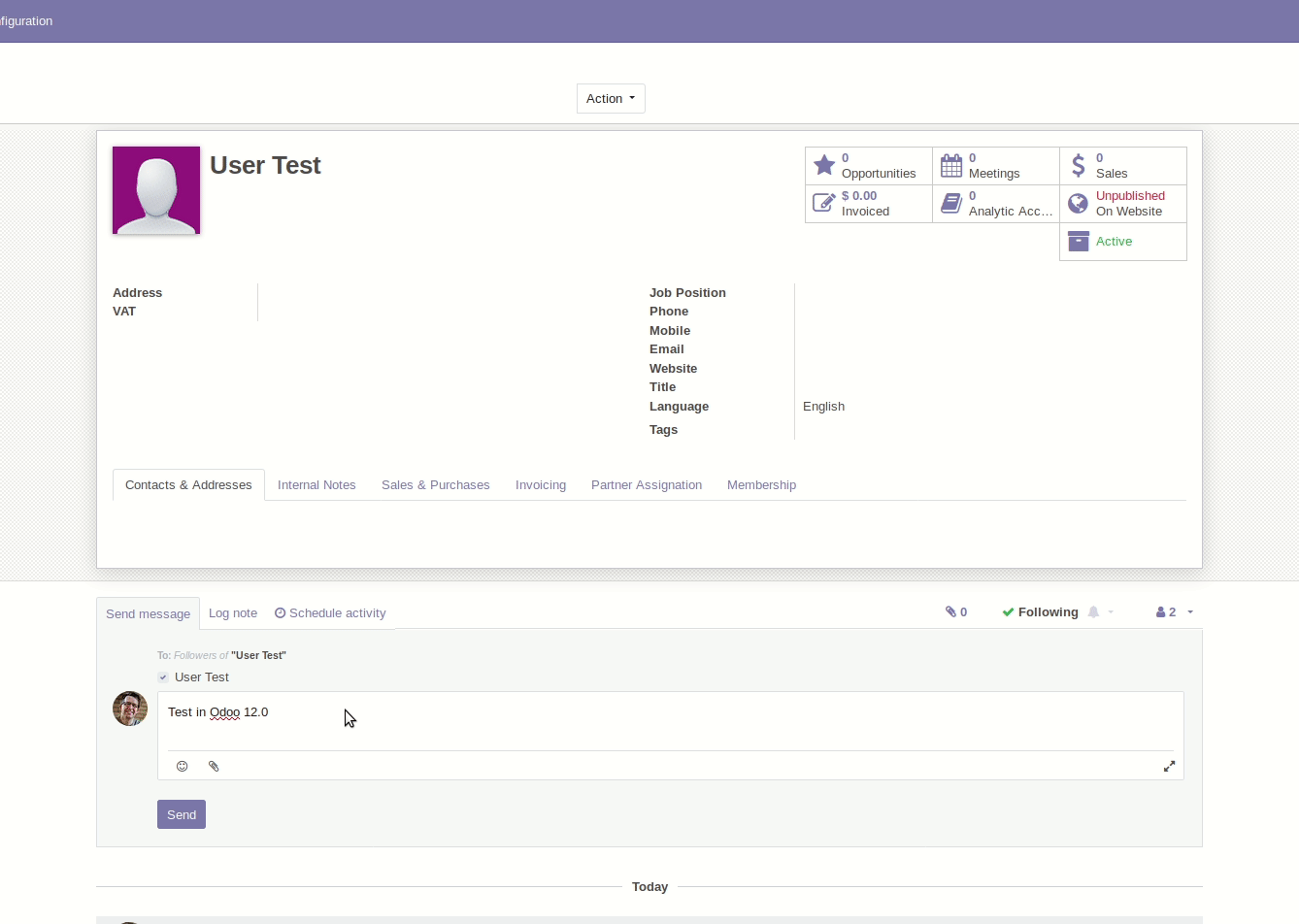 [11.0] unexpected behavior when sending a message · Issue #40079 · odoo/odoo · GitHub