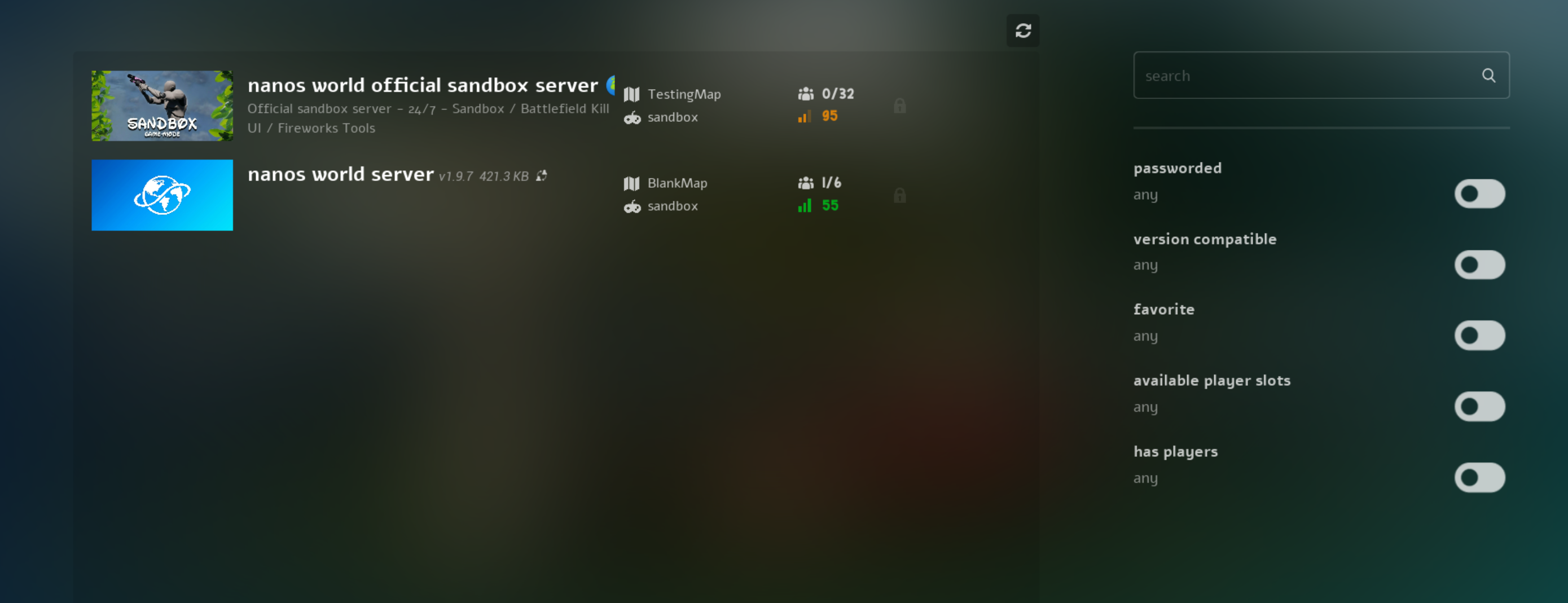 Has Players Filter Issue · Issue 713 · Nanos Worldissues · Github