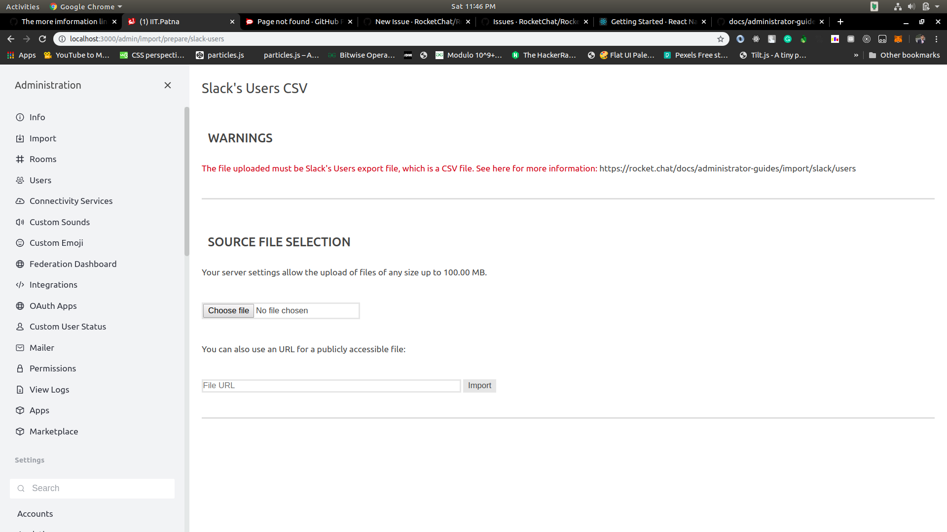 The more imformation link in Administration -> Imports -> SLACK_USERS is broken · Issue #15982 ...