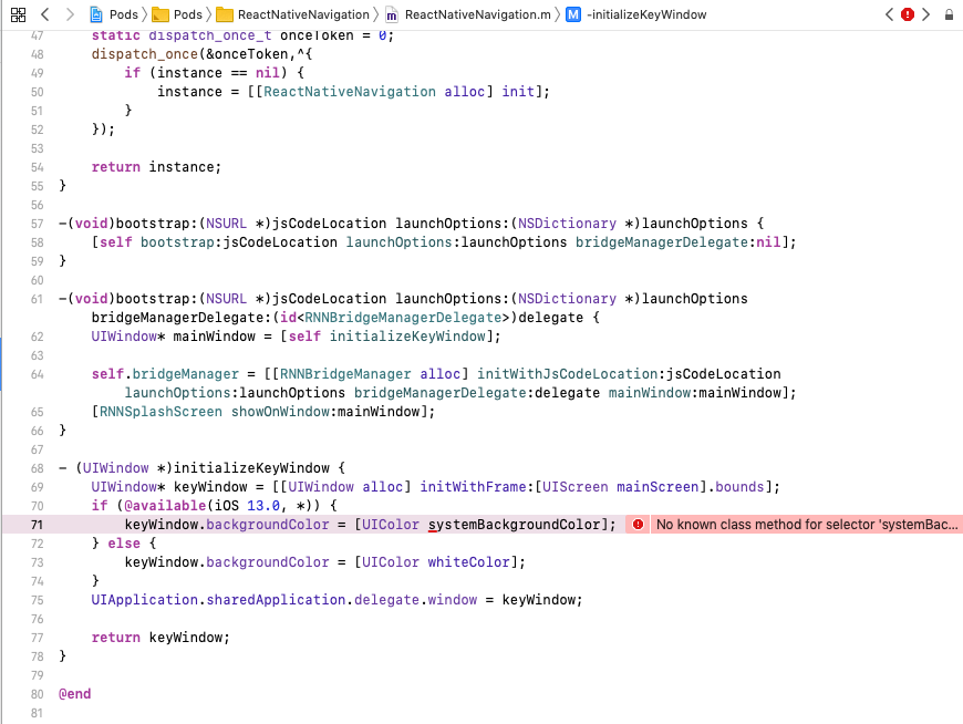No known class method for selector 'systemBackgroundColor' · Issue #404 · wix/react-native ...