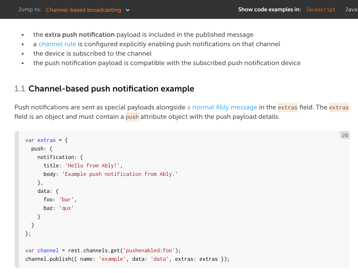 Publish with a single Message object · Issue #644 · ably/docs · GitHub