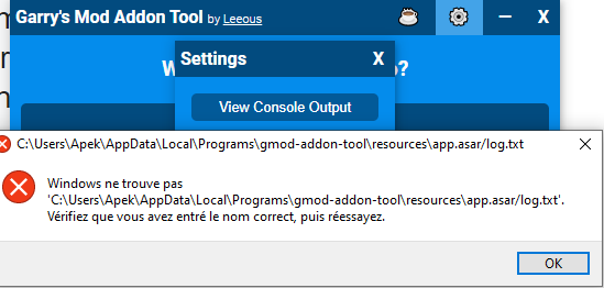 Infinite loading problem already existing addon · Issue #11 · Leeous/gmod-addon-tool · GitHub