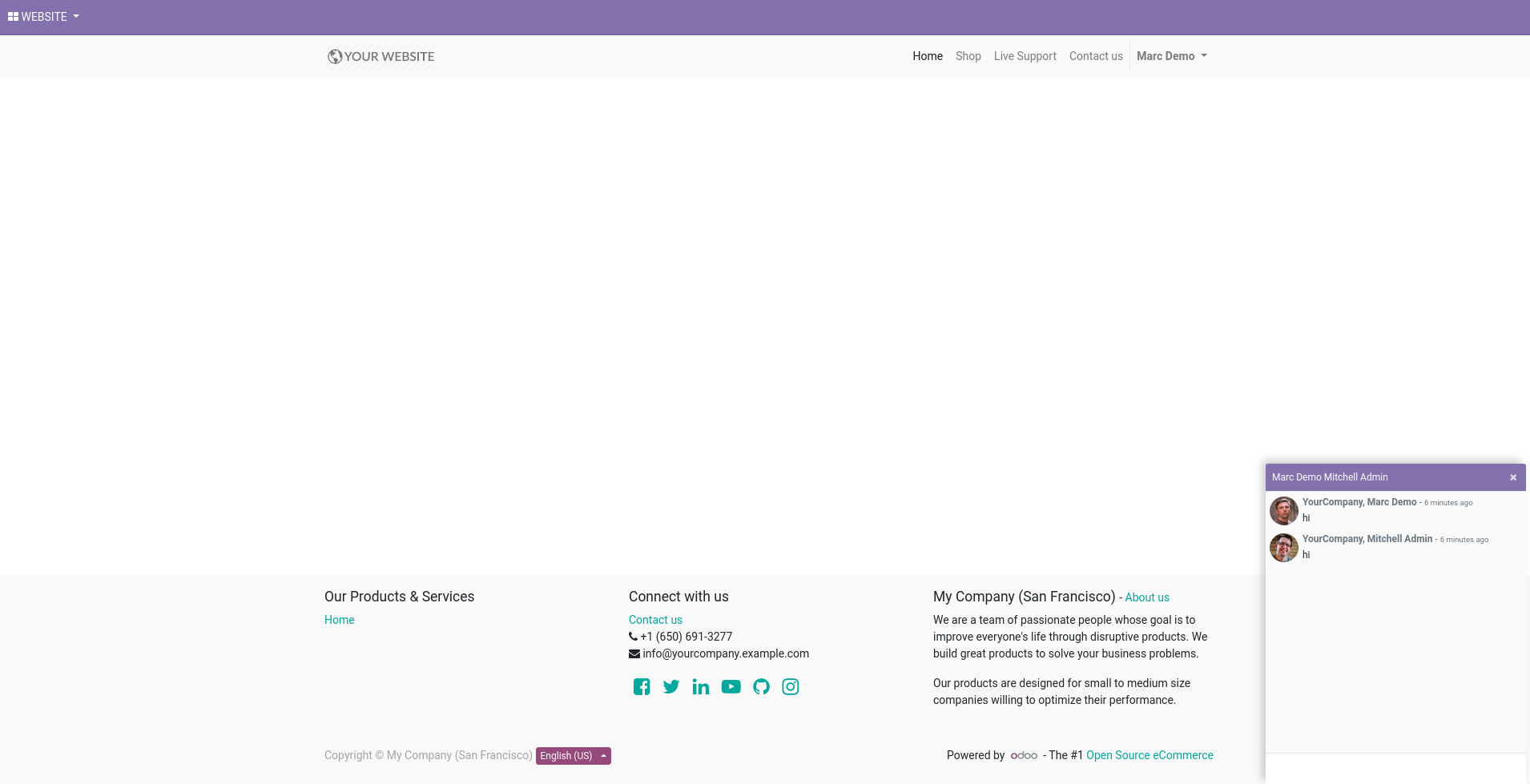 [13.0] website_livechat: error when internal users chatting on livechat ...