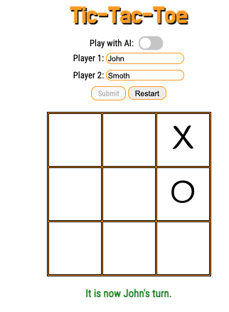 GitHub - AdnanGondal/TicTacToeJS: A Tic Tac Toe game developed via HTML ...