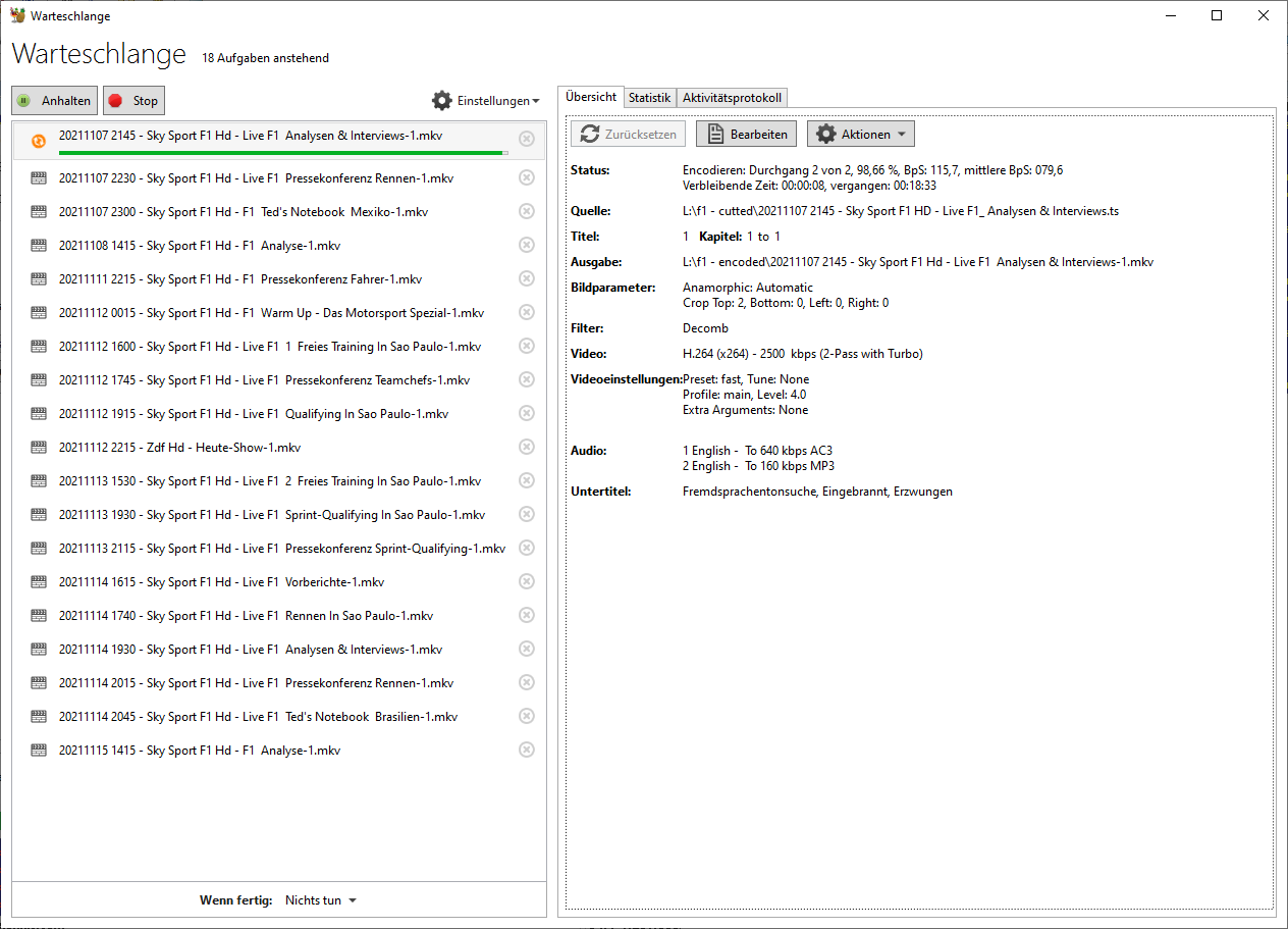 Display job information in queue window constantly · Issue #3982 · HandBrake/HandBrake · GitHub