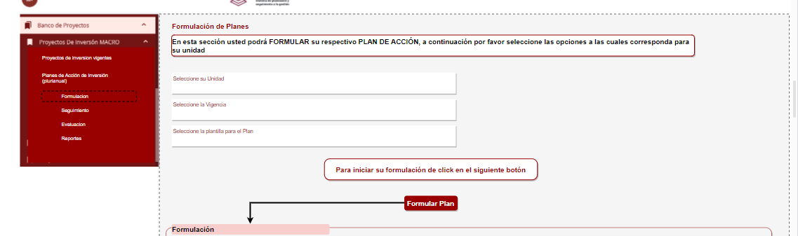 Creación componente rol unidad para la formación de planes de acción de inversión primera parte ...