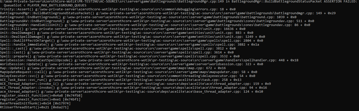 [Alterac Valley] worldserver crash after defeating the Alliance boss · Issue #1756 · azerothcore ...
