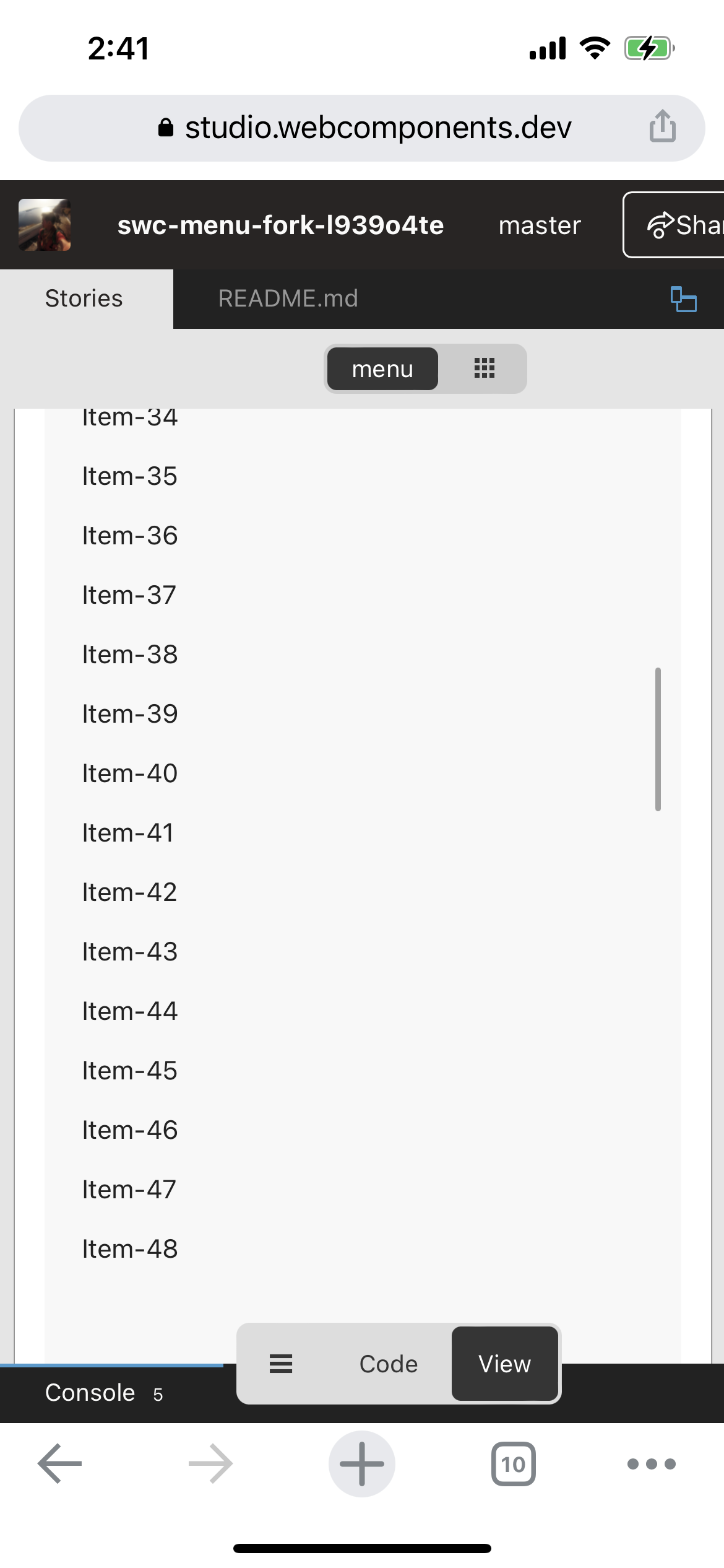 Bug On Ios Devices Using Dark Theme The Scrollbar Color For Sp Menu Component Has A Very