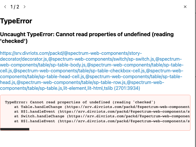 [Bug]: When using Switch or Checkbox component in a table row, exception occur when the Switch ...