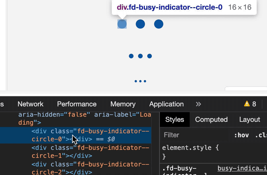 Style issue: Busy Indicator animated circle sizes · Issue #1833 · SAP/fundamental-styles · GitHub