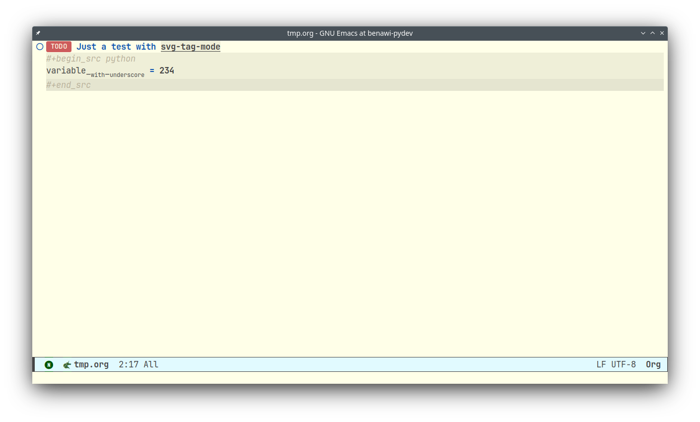 svg-tag-mode causing issue with src block on Emacs 29 · Issue #51 · rougier/svg-tag-mode · GitHub