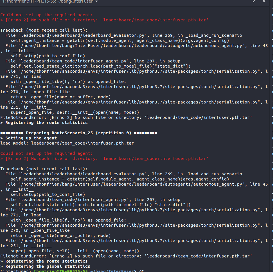 Help Needed with Evaluation Process · Issue #73 · opendilab/InterFuser · GitHub