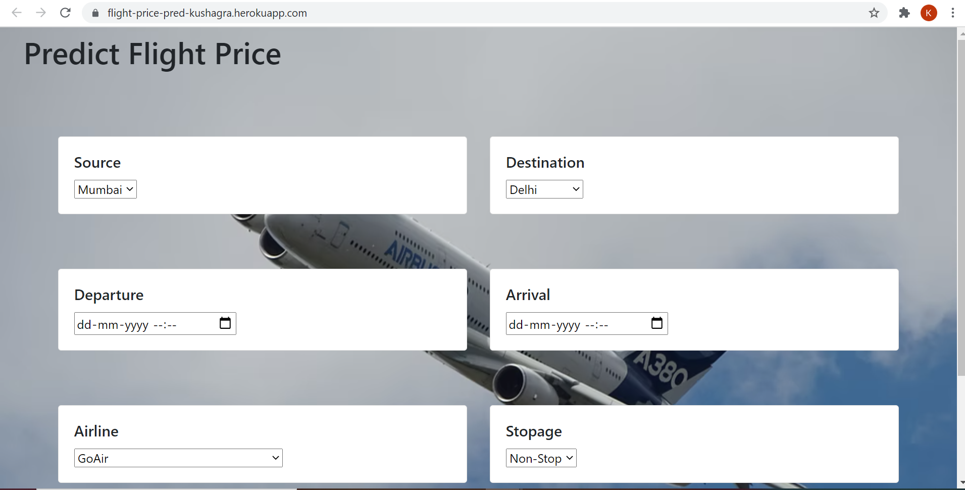 GitHub - KushagraGoel/flight-price-prediction: This project is designed ...