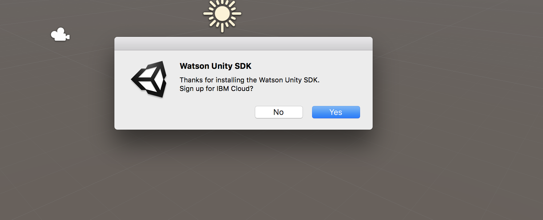 Support for tracking IBM Cloud accounts opened resulting from SDK downloads from the Unity Asset ...