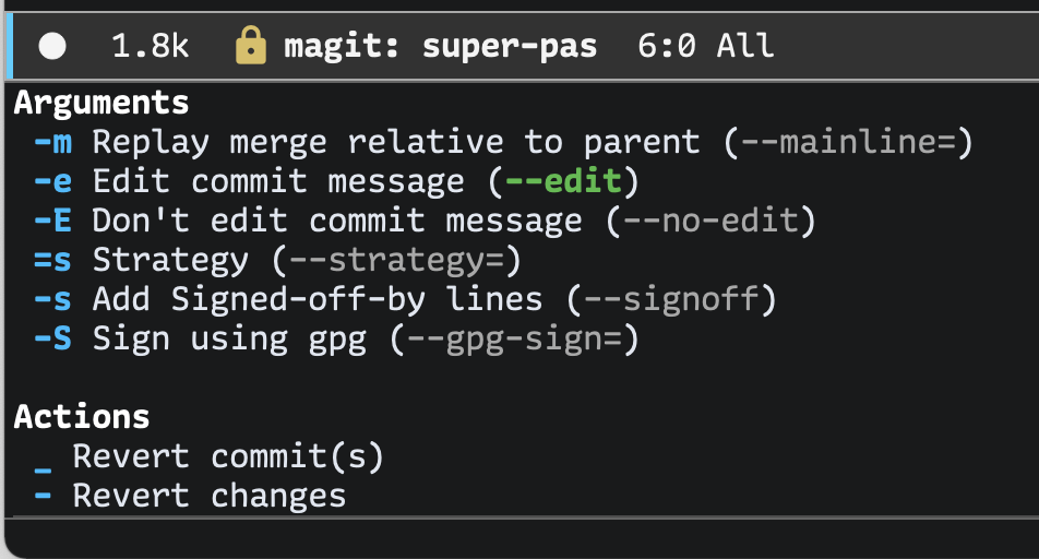 Bug: can't set flags on magit revert action · Issue #571 · emacs-evil ...