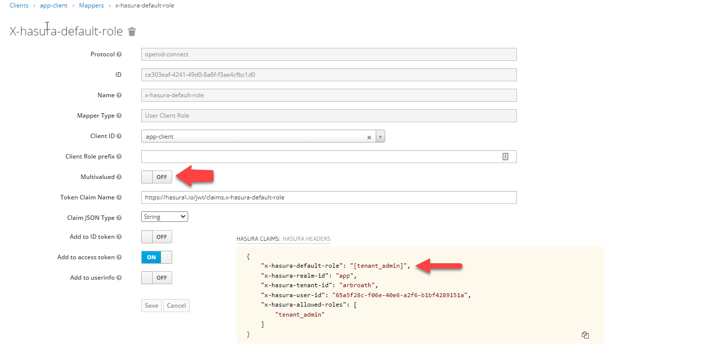 Mapper for client roles with multivalued disabled, still sets the value ...