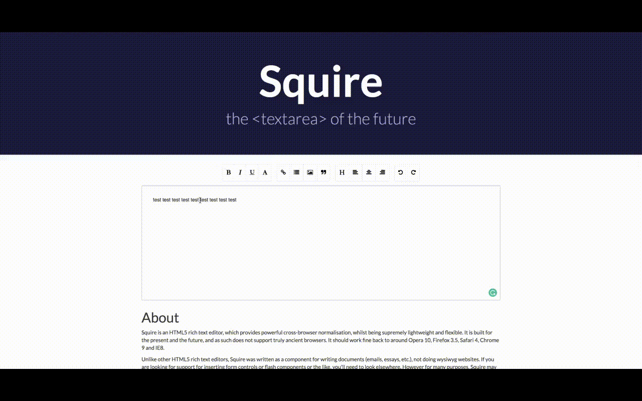 Select and Enter new character remove spaces · Issue #331 · fastmail/Squire · GitHub