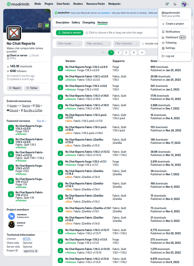"Upload a version" button appears when it shouldn't · Issue #1641 · modrinth/code · GitHub