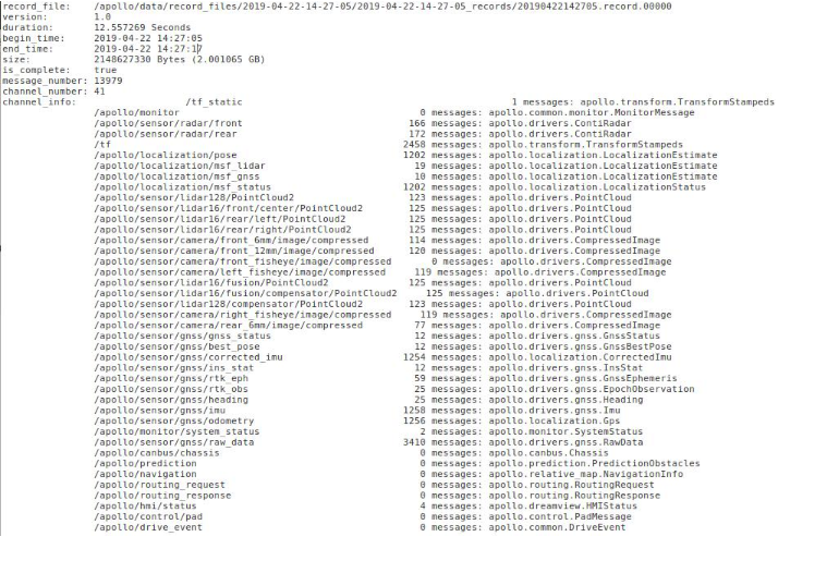 Questions in running cyber_recorder · Issue #13178 · ApolloAuto/apollo · GitHub