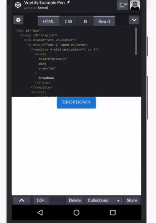 [Bug Report] Menu don't dissapear on tap when open-on-hover is true · Issue #7914 · vuetifyjs ...