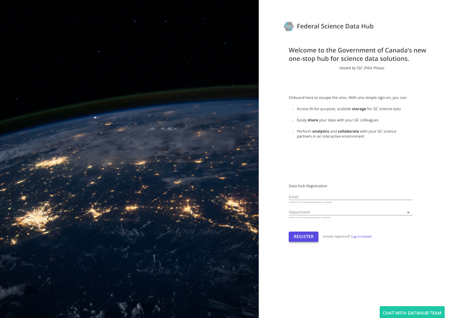 As an anonymous user, I want to create a Data Hub account with my GC email so that I can access ...